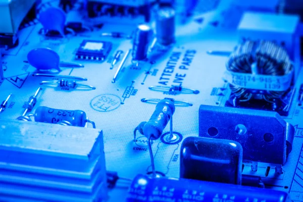 Electronics board with capacitors and chips - Stock Image - Everypixel