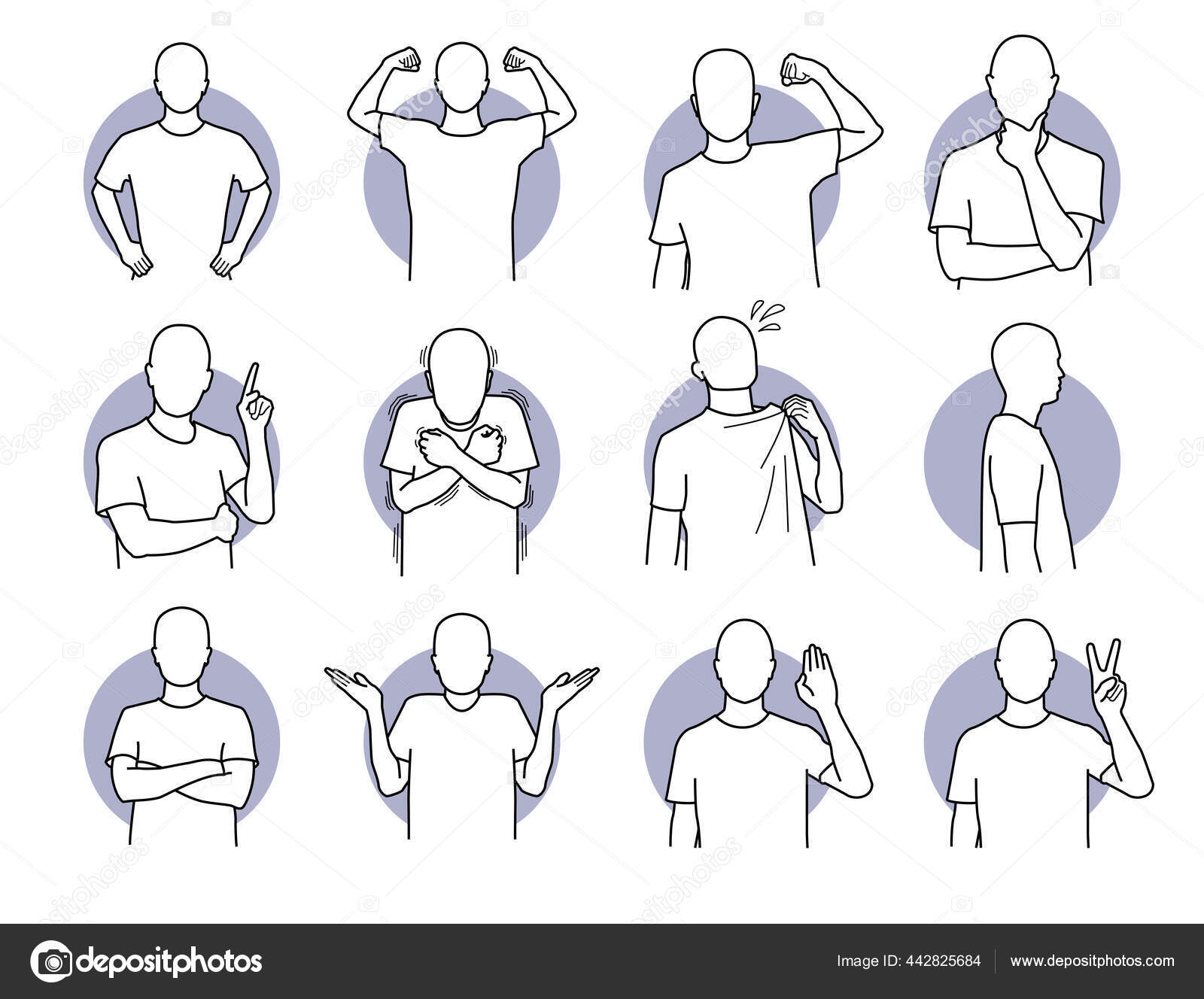 Poses De Accion Masculina Stock