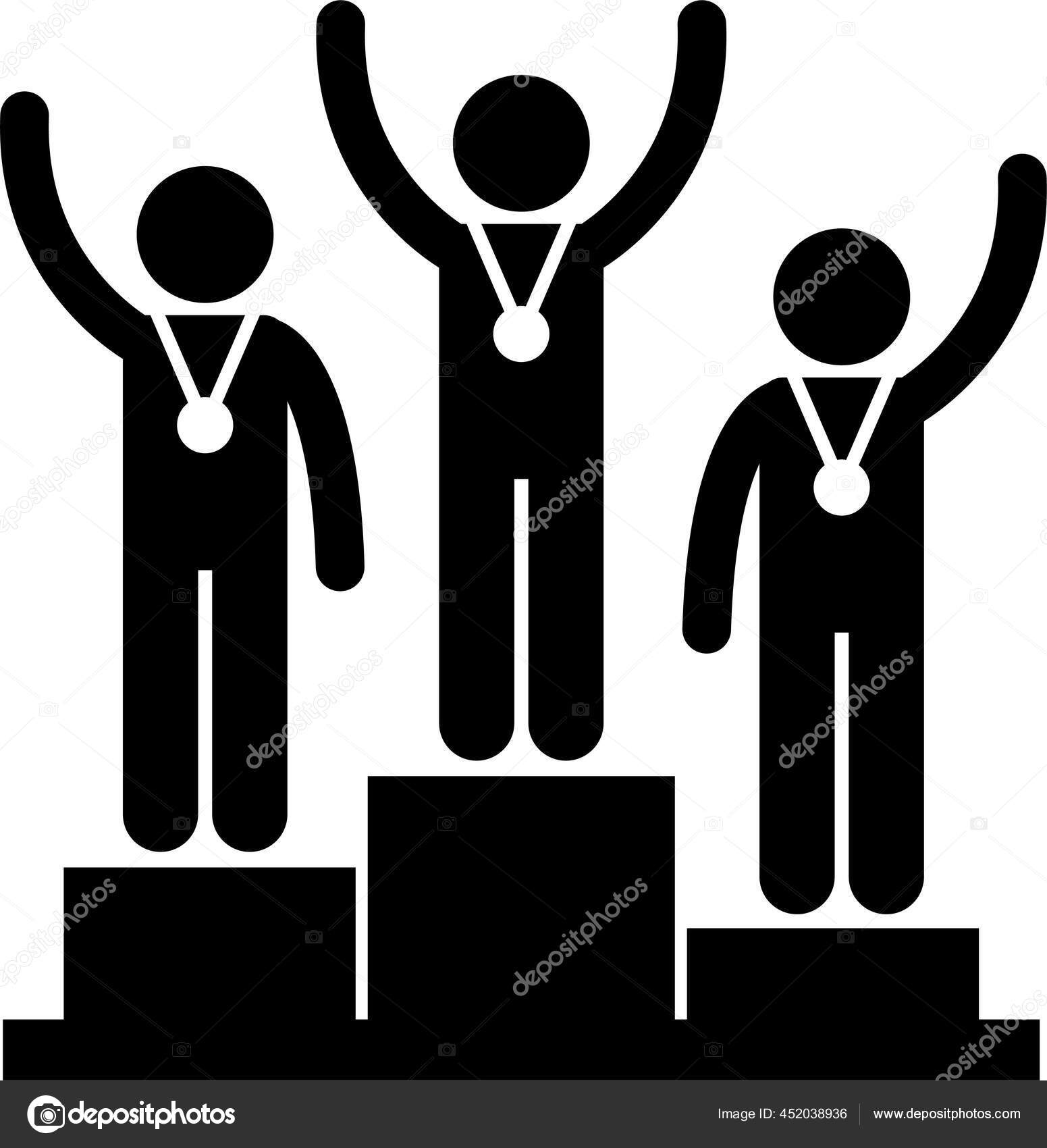 Sport Field Track Game Athletic Event Winner Celebration Icon Symbol ...