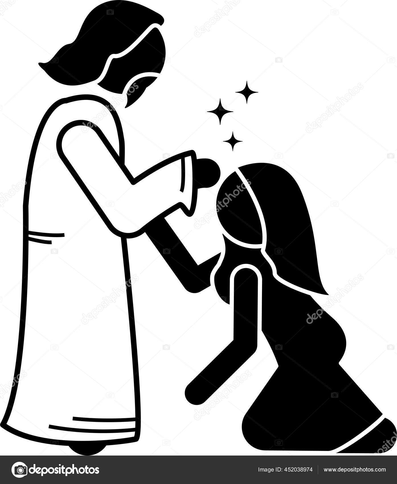 Jesus Walking On Water Clipart Black And White