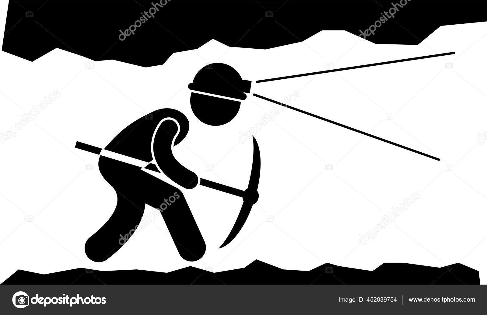 Mining Worker Miner Labor Stick Figure Pictogram Icon Stock Vector by ...