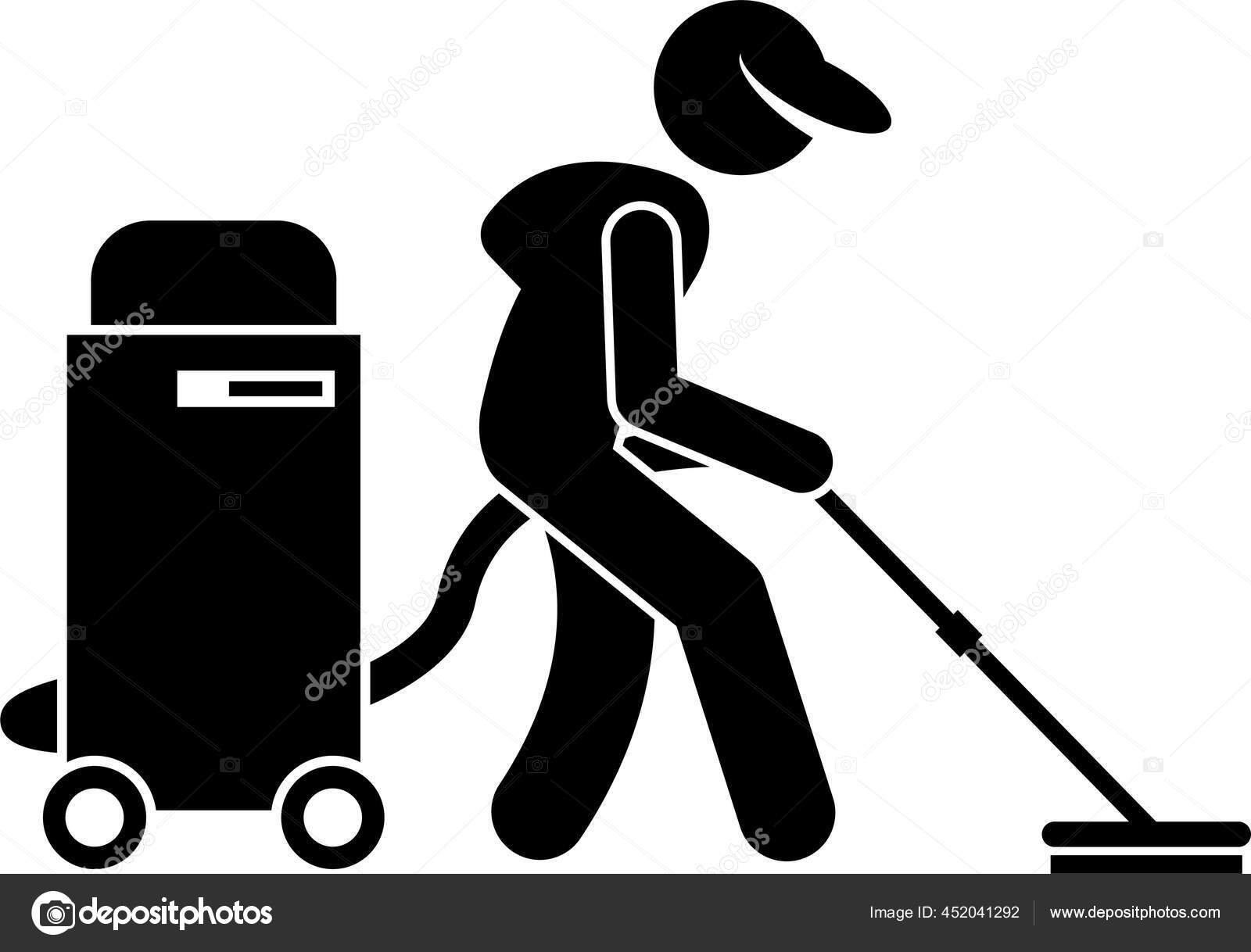 Industrial Cleaning Services Risky Cleaner Job Working Stick Figure ...