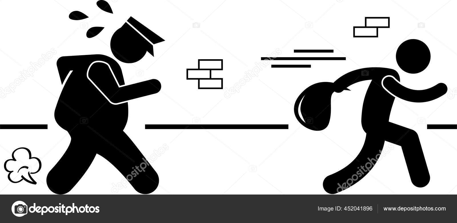 Big Fat Lazy Police Cop Stick Figure Pictogram Icon Cliparts Stock ...