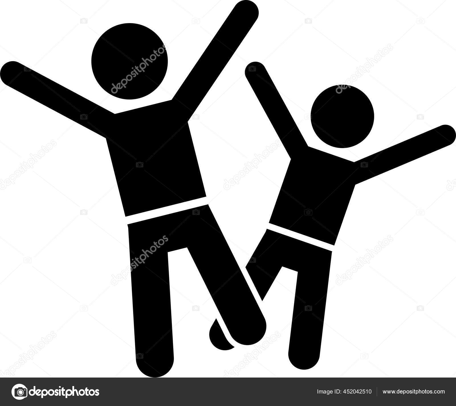 Children Action Pose Welfare Rights Stick Figure Pictogram Icon ...
