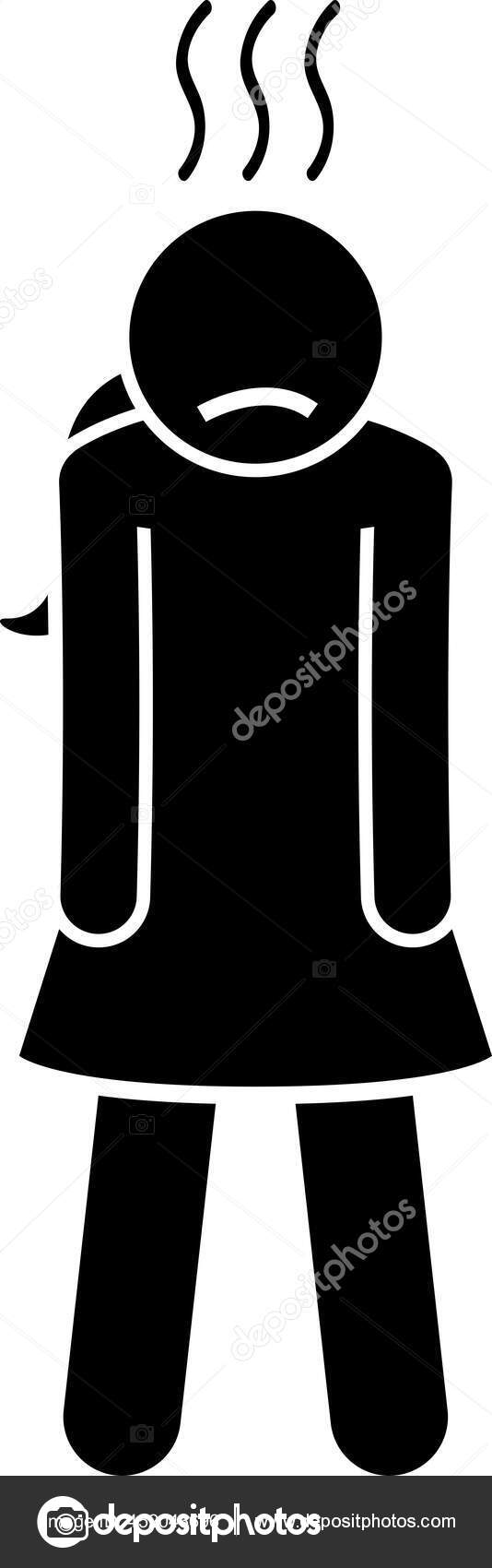 Woman Sick Ill Flu Disease Influenza Virus Signs Symptoms Stick Stock ...