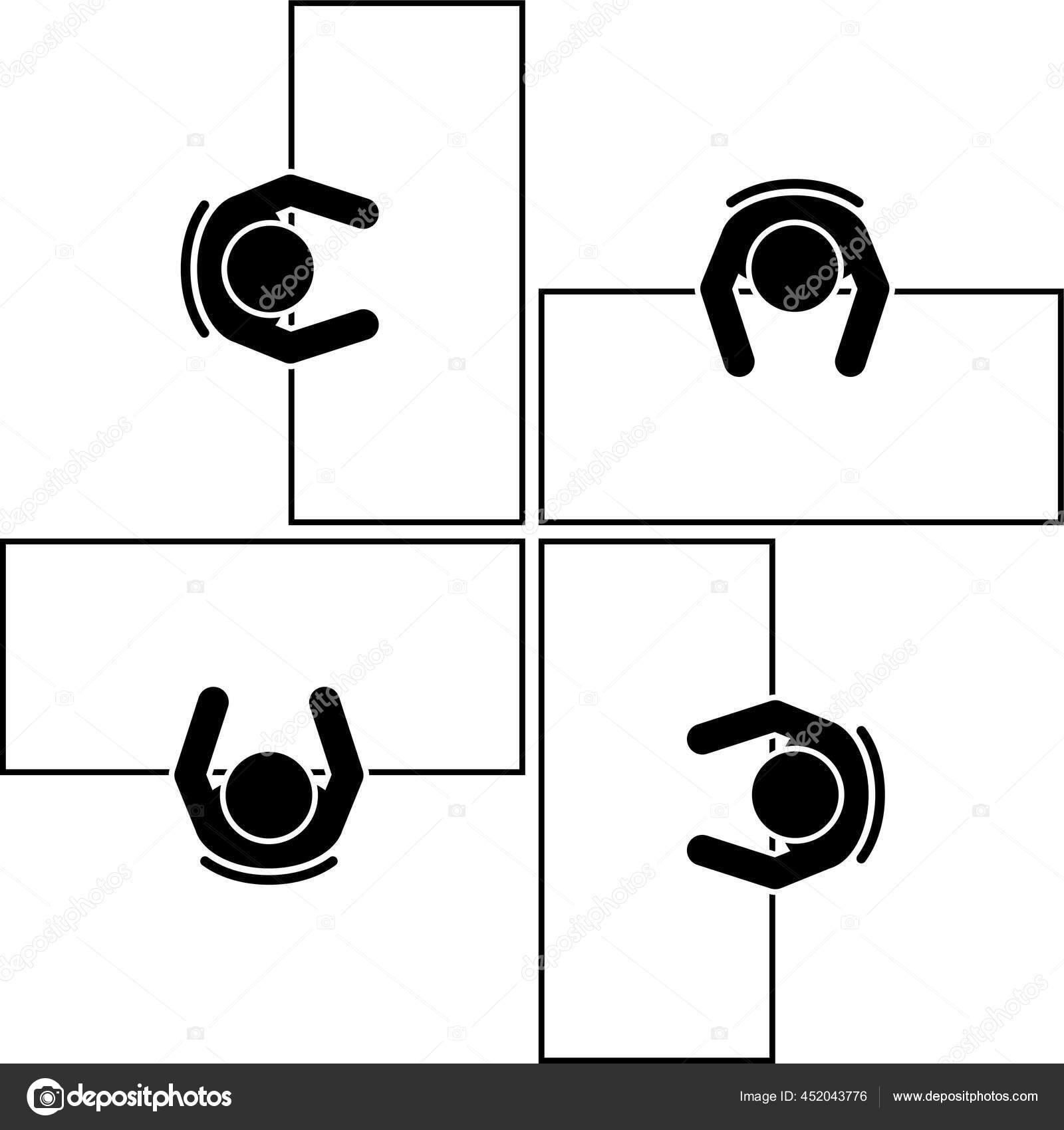 Pengaturan Meja Kerja Kantor Dan Perusahaan Ikon Piktogram ...