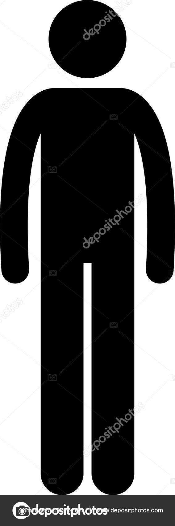 People Man Different Body Sizes Heights Icons Stick Figures Pictogram ...