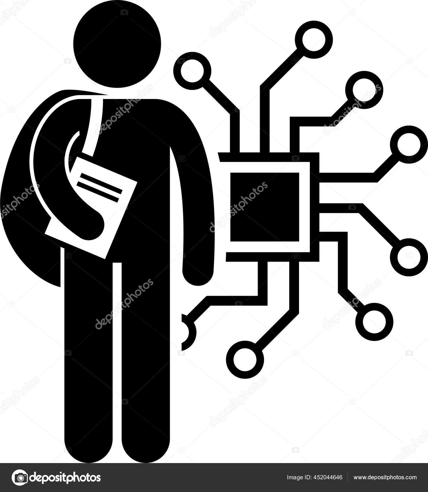 Student Degree Engineering Stick Figure Pictogram Icon Stock Vector by ...