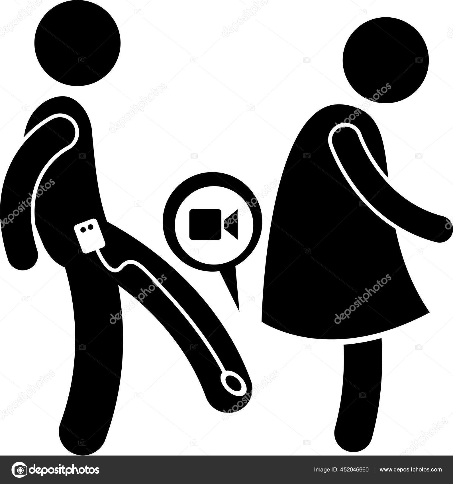 Hidden Spy Camera Secret Video Recording Stick Figure Pictogram Icons ...