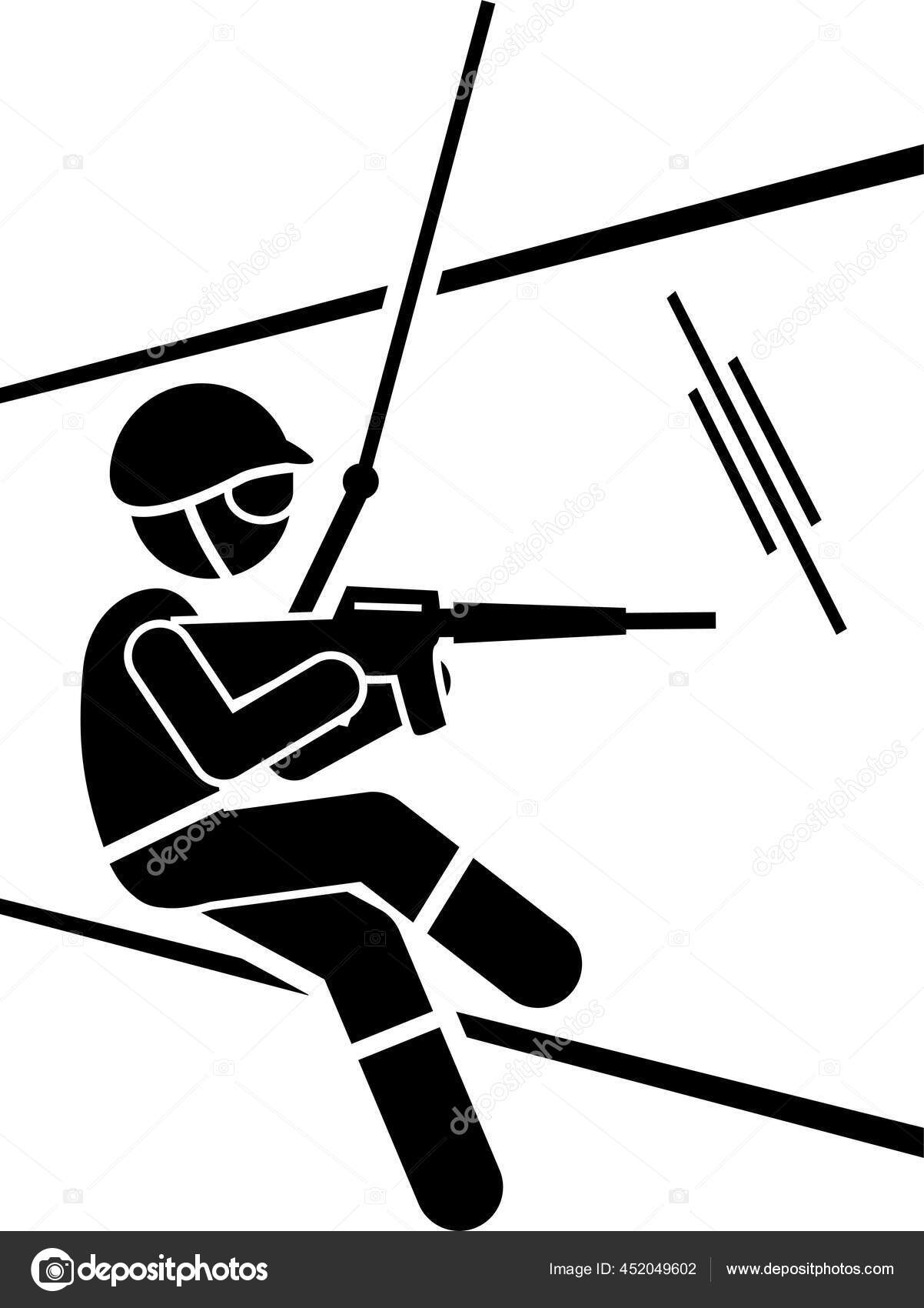Swat Special Weapons Tactics Icons Stickman Pictogram Set Depicts Swat ...