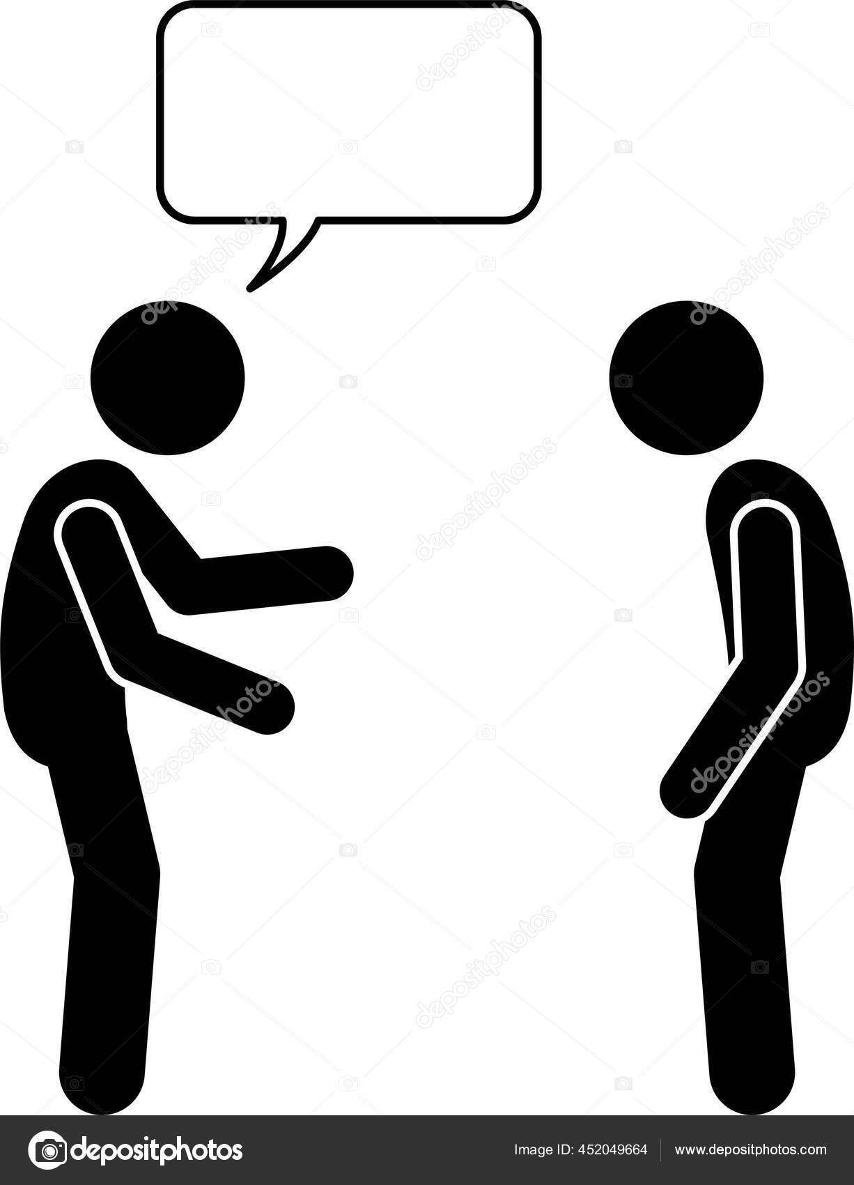 People Conversation Communication One Another Stick Figure Pictogram ...
