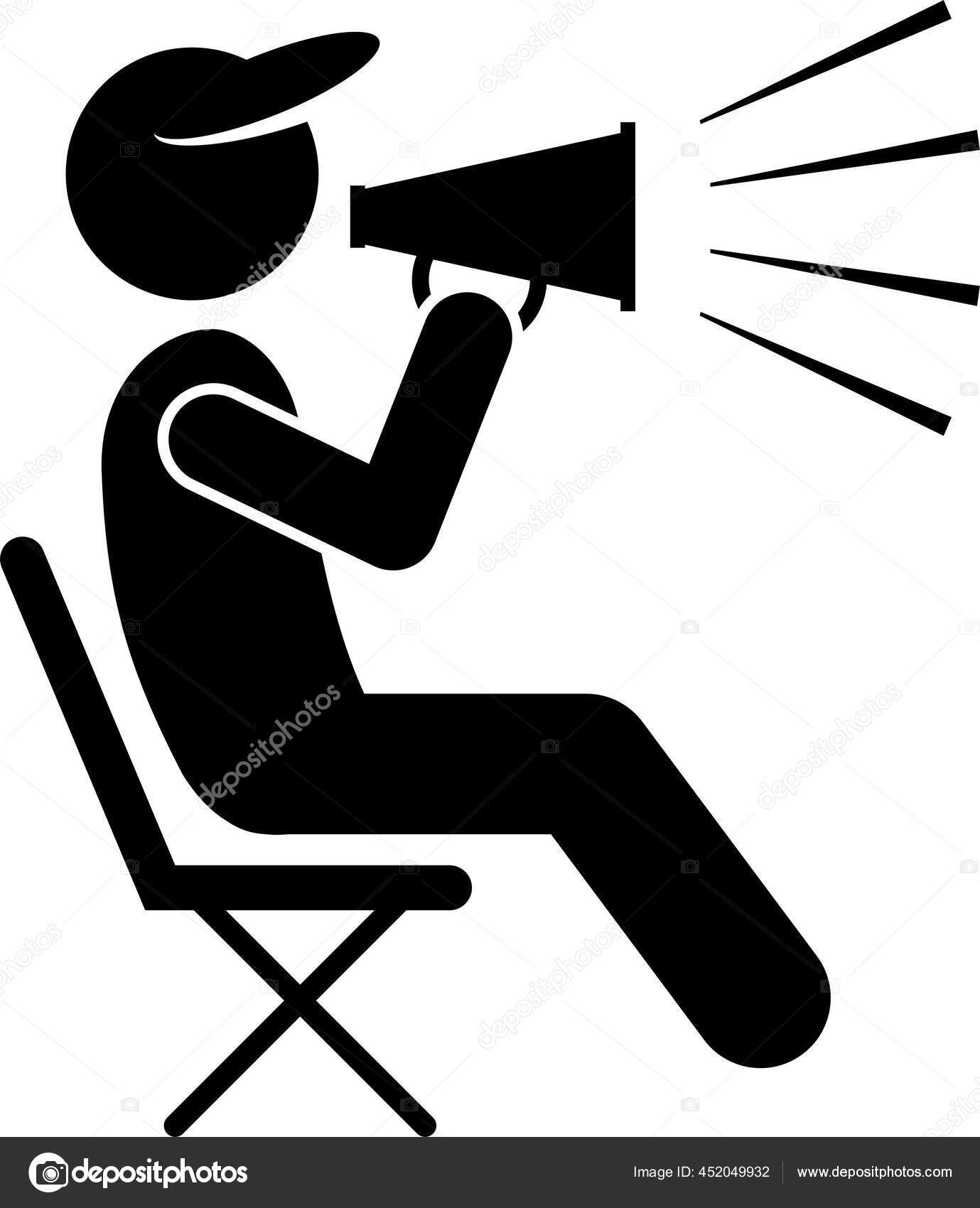 Director Making Filming Movie Production Actor Stick Figure Pictogram ...