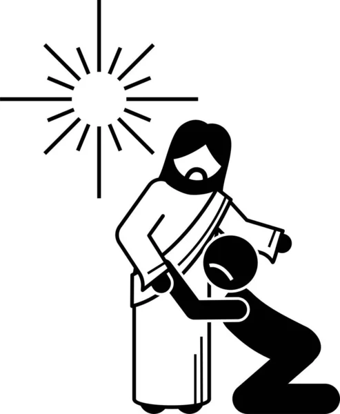 Miracles Jesus Christ Icons Pictogram Stick Figure Jesus Christ Curing ...
