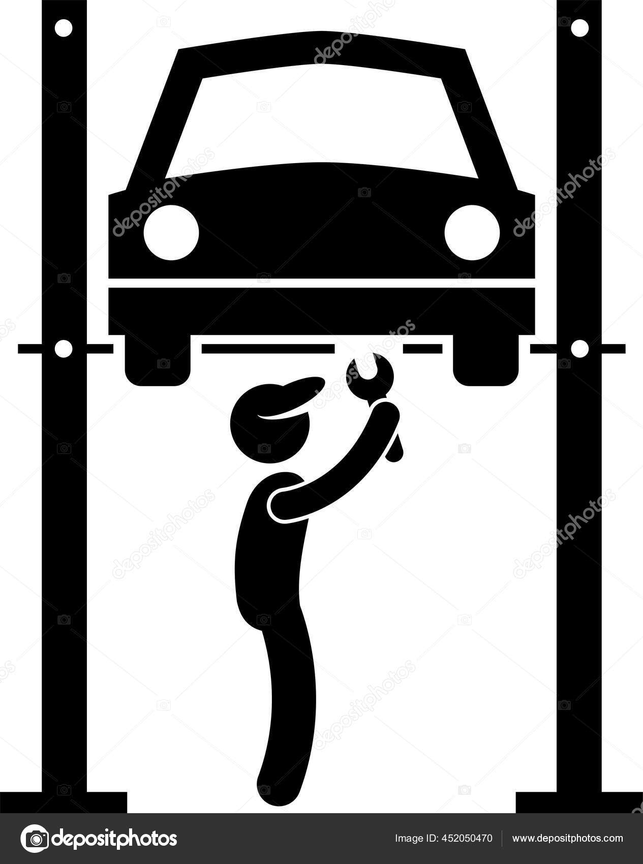 Car Repair Services Workshop Mechanic Stick Figure Pictogram Icons ...