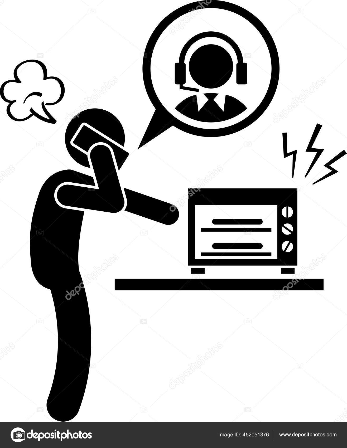 Angry Unhappy Customers Complaining Bad Services Stick Figure Pictogram ...