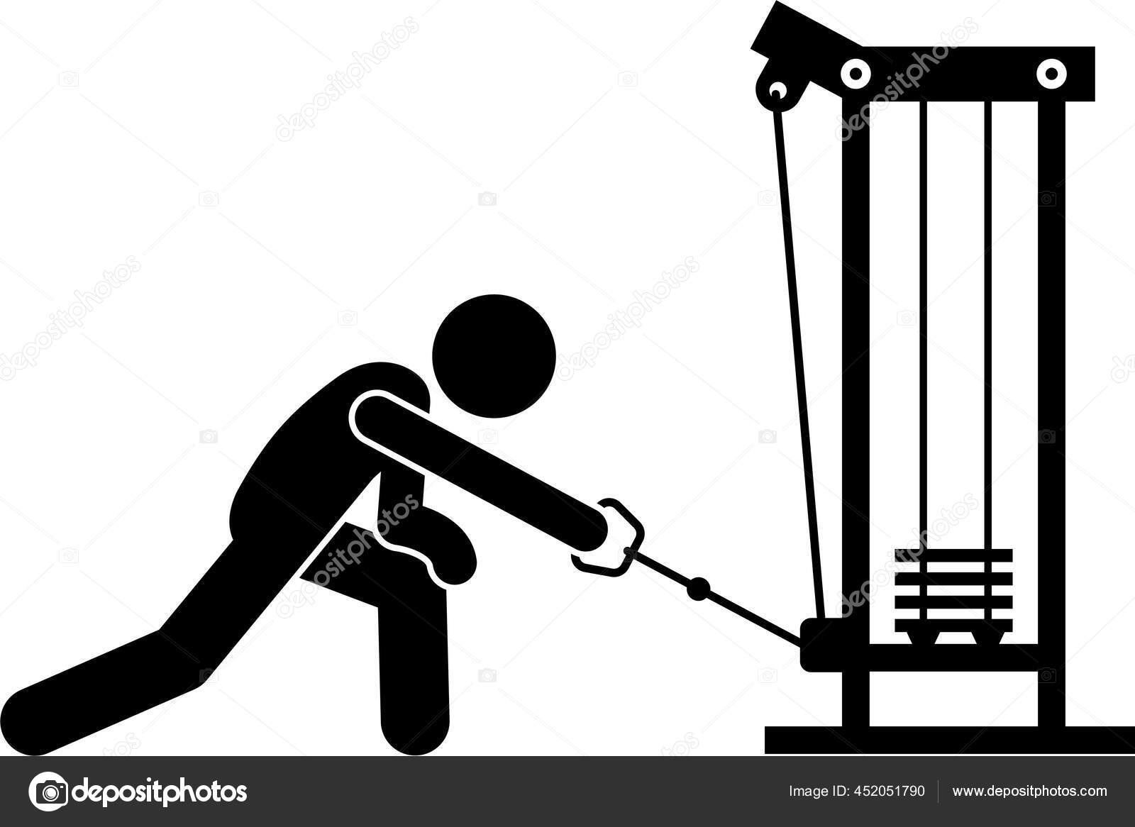 Back Building Exercises Muscle Building Stick Figure Pictograms ...