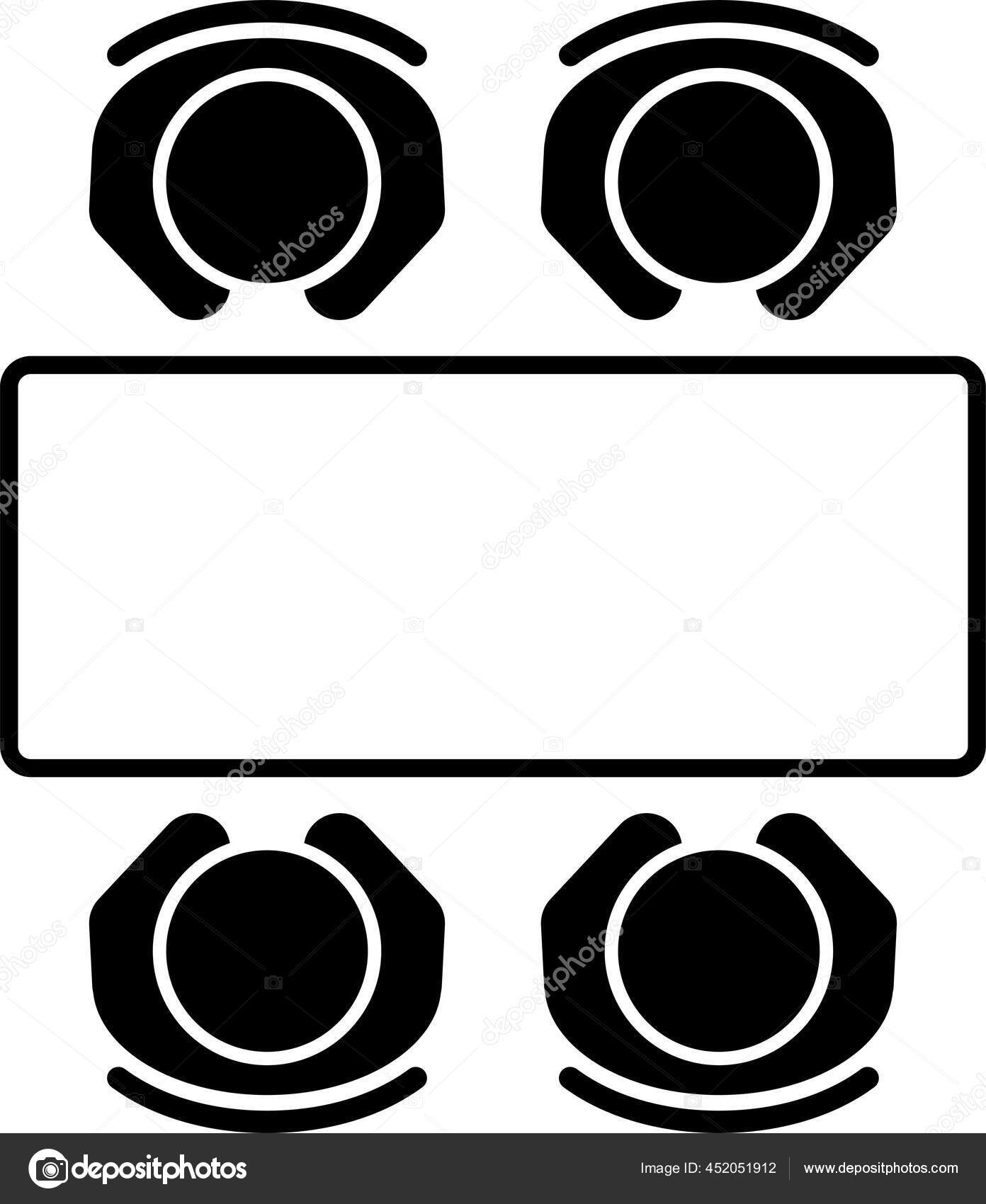 Oval Rectangular Table Dimensions Sizes Seating Pictogram Icons Depict ...