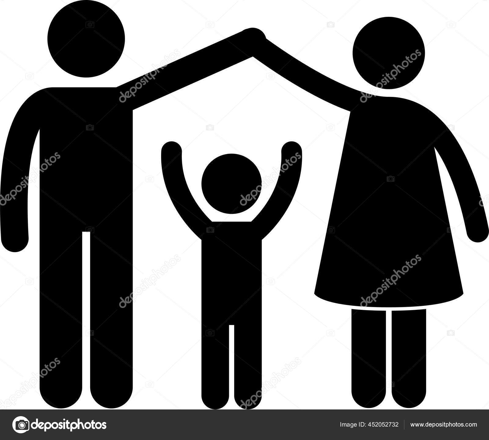 Nanny Mother Father Caring Baby Infant Children Stick Figure Pictogram ...