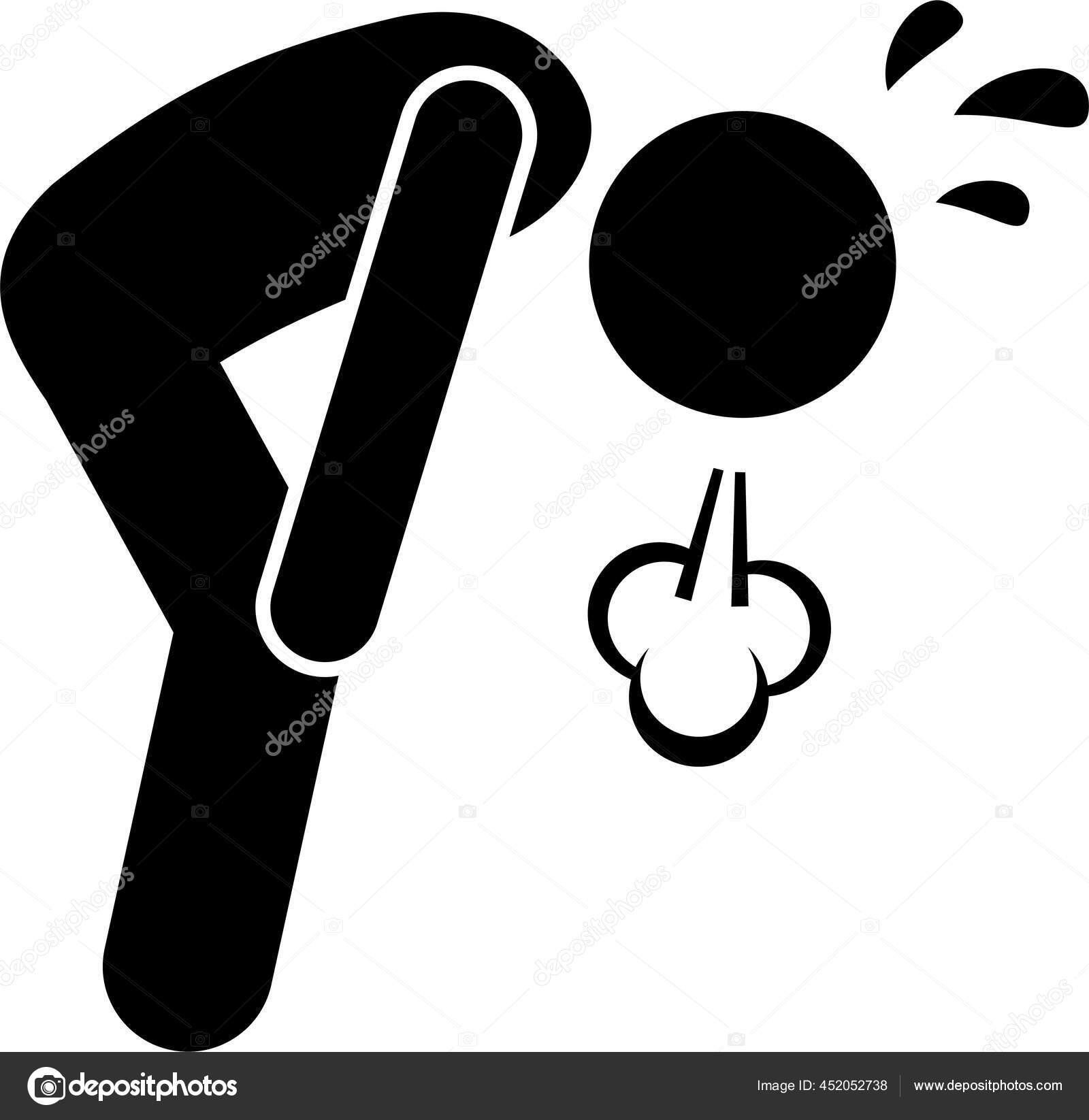 Stick Figure Pictogram Icons Depicting Hyperventilation Overbreathing ...