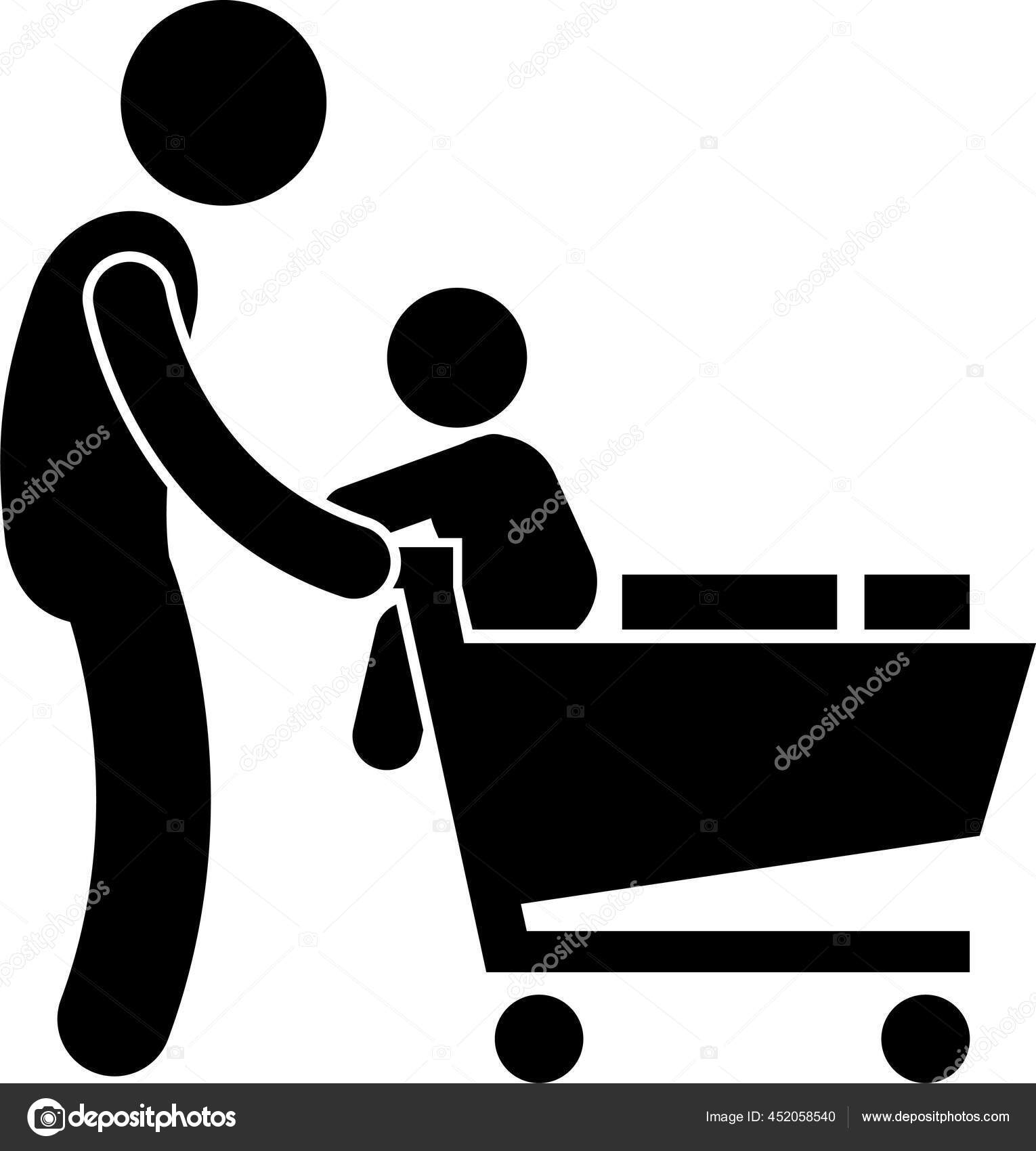 Minimalistic Vector Illustration Person Trolley Cart Concept Stock ...