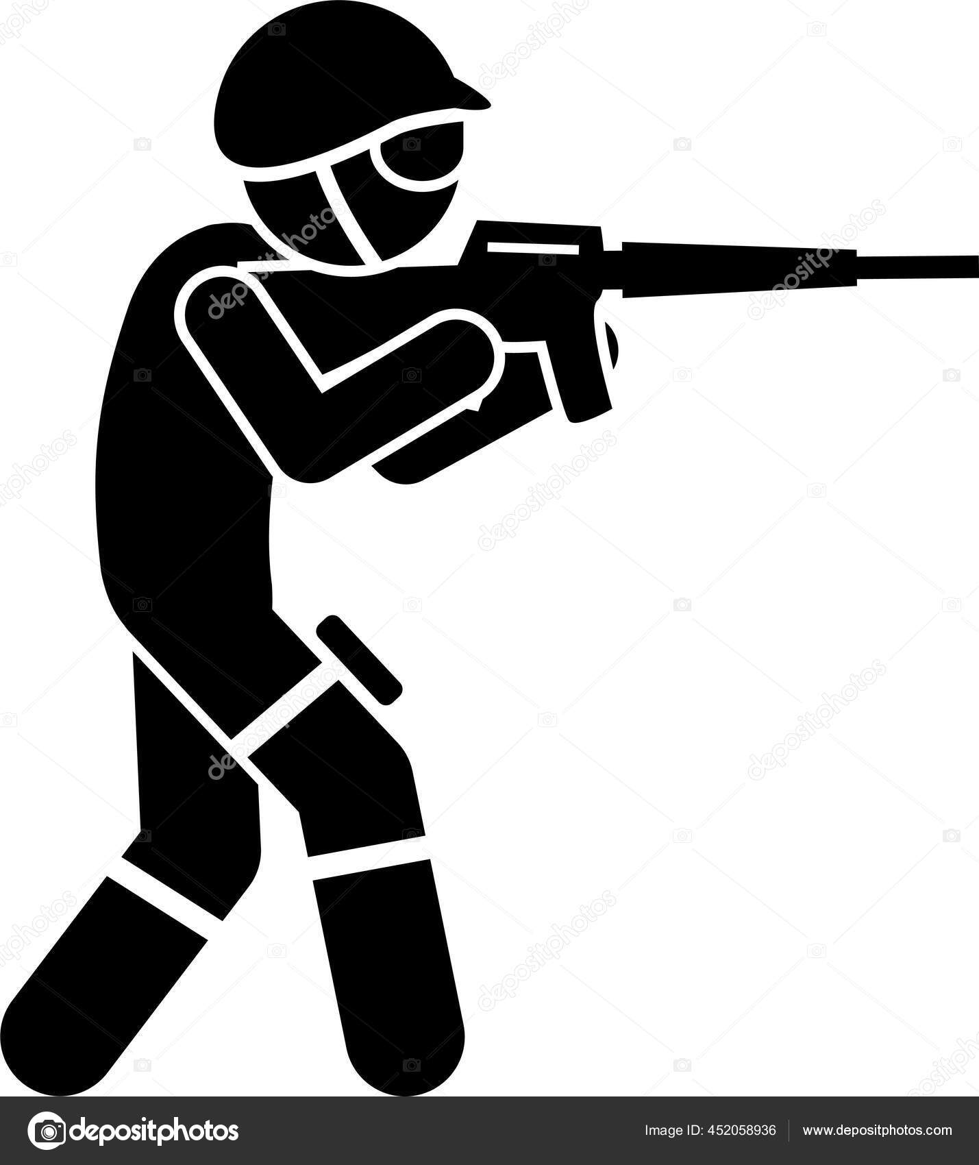 Swat Special Weapons Tactics Icons Stickman Pictogram Set Depicts Swat ...