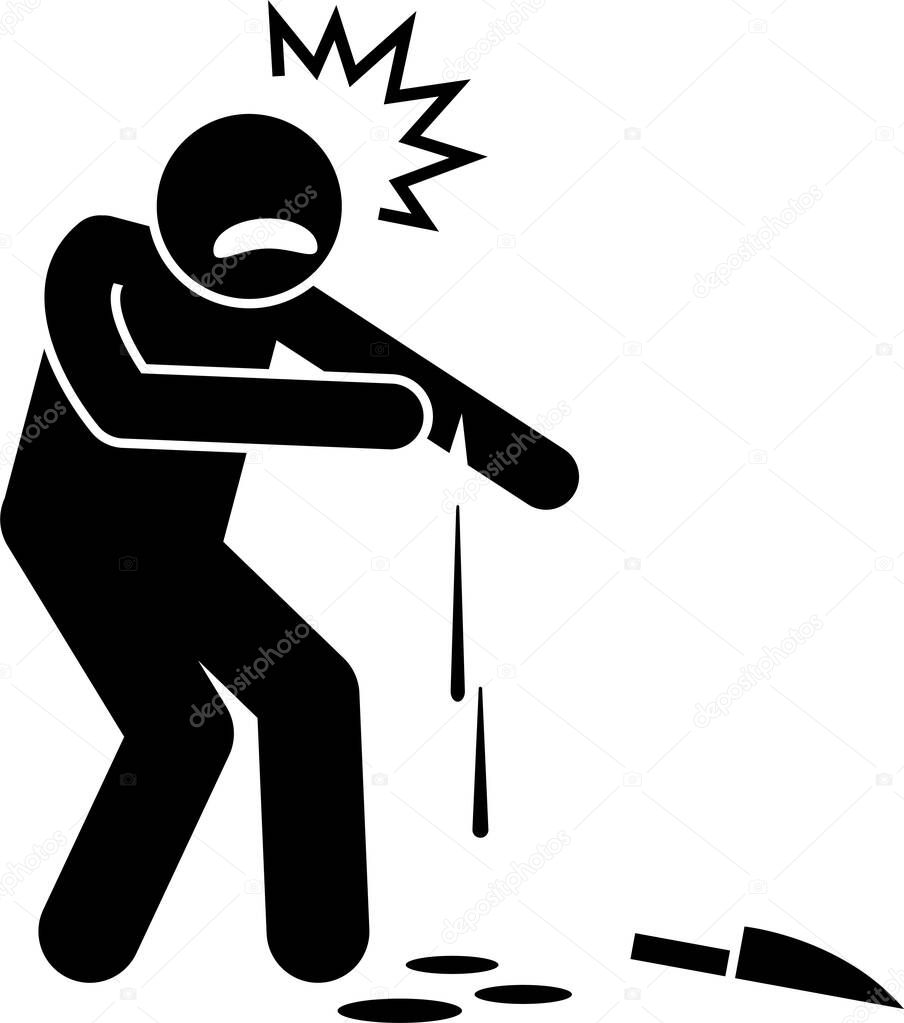 Vettoriale stockTrattamenti Distorsione Sanguinamento Bruciare Figure ...