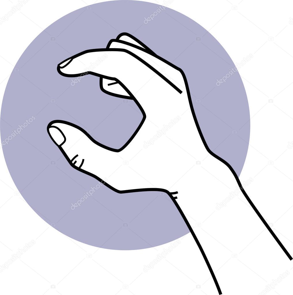 Mano Señalando Agarrando Gestos Ilustraciones Vectoriales Las Poses Las ...