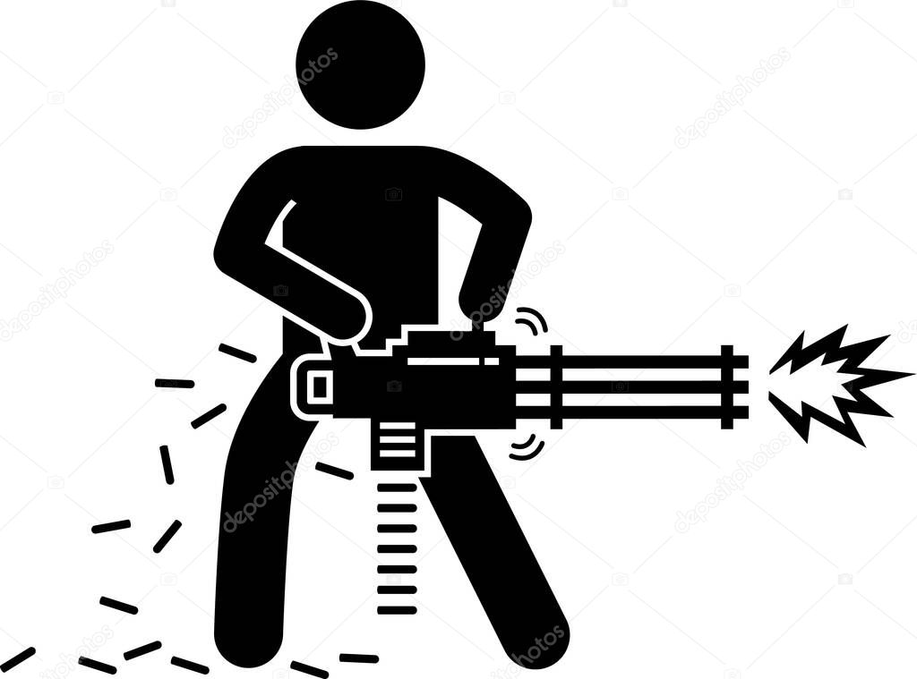 El hombre ataca con varias armas que incluyen rifle de francotirador ...