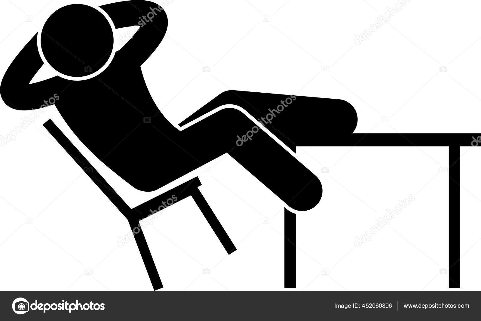 Sentado Cadeira Poses Postos Homem Humano Pessoas Vara Figura Stickman ...