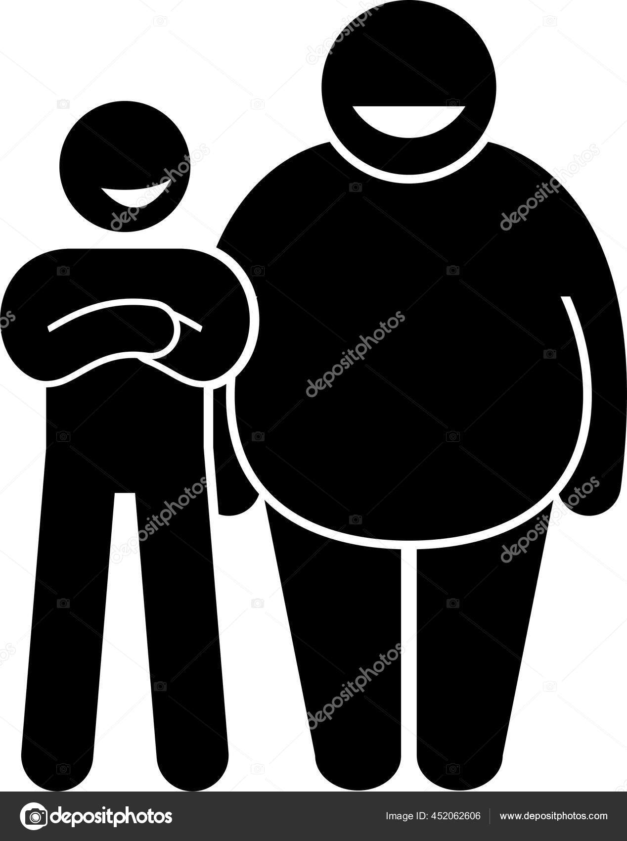 People Man Different Body Sizes Heights Icons Stick Figures Pictogram ...