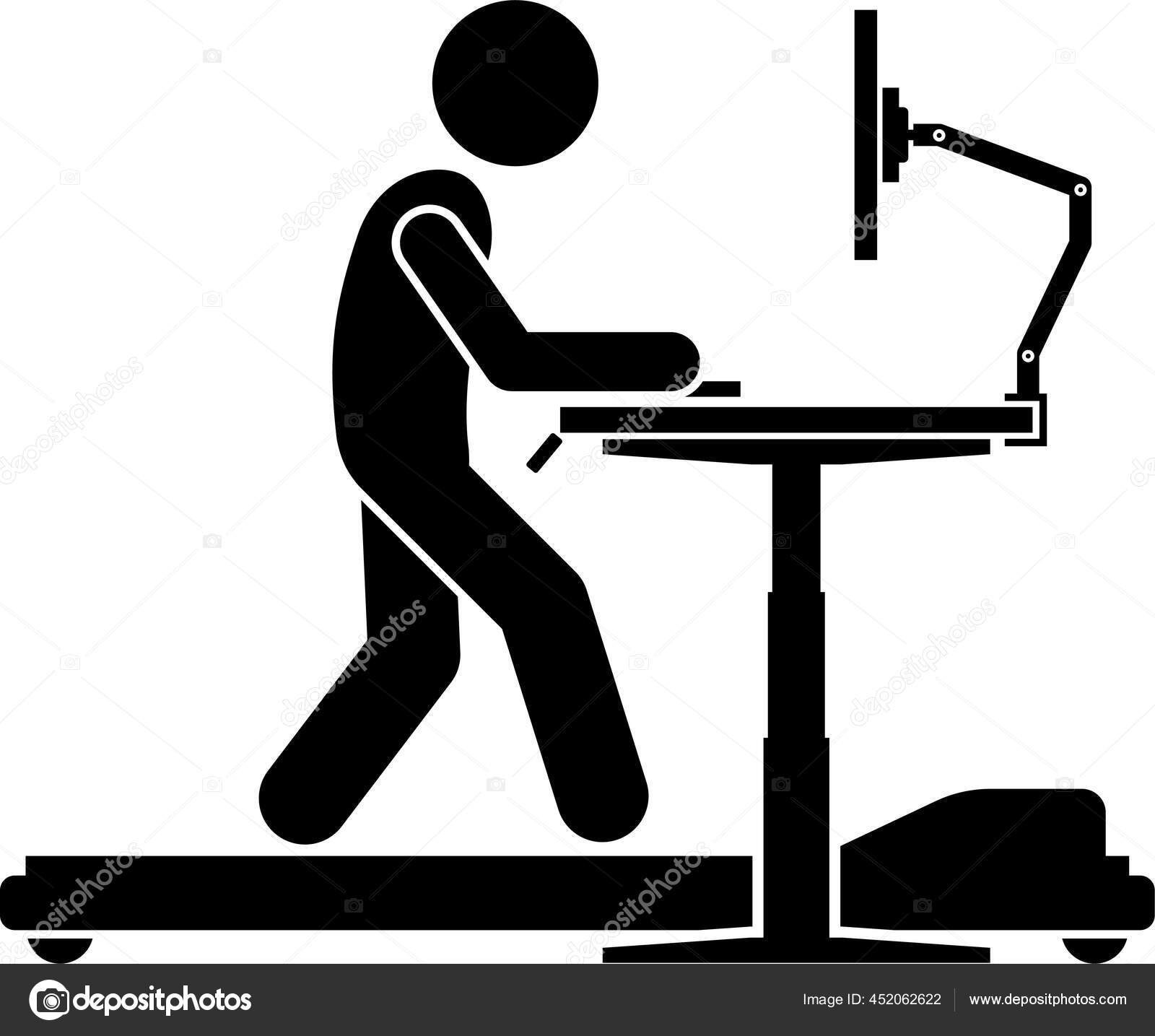 Ergonomikus Számítógép Asztal Munkahely Munkaállomás Stick Figura ...