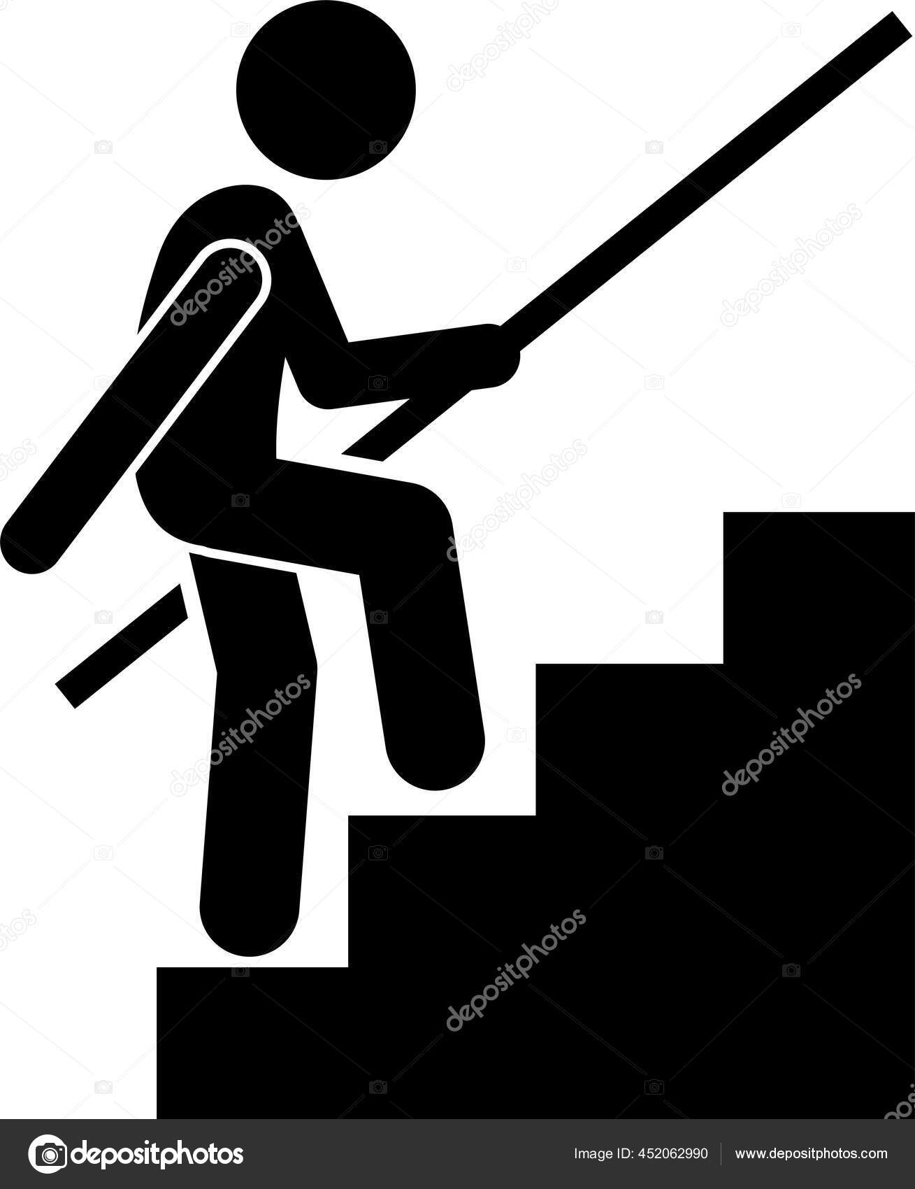 Minimalistic Vector Illustration Man Man Climbing Stairs Stock Vector ...