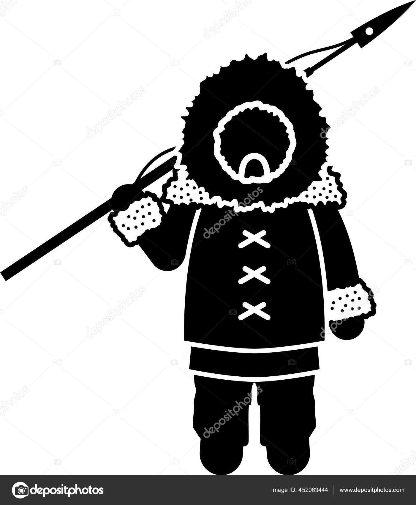 Black Minimalistic Vector Illustration Eskimo Stock Vector Image by ...