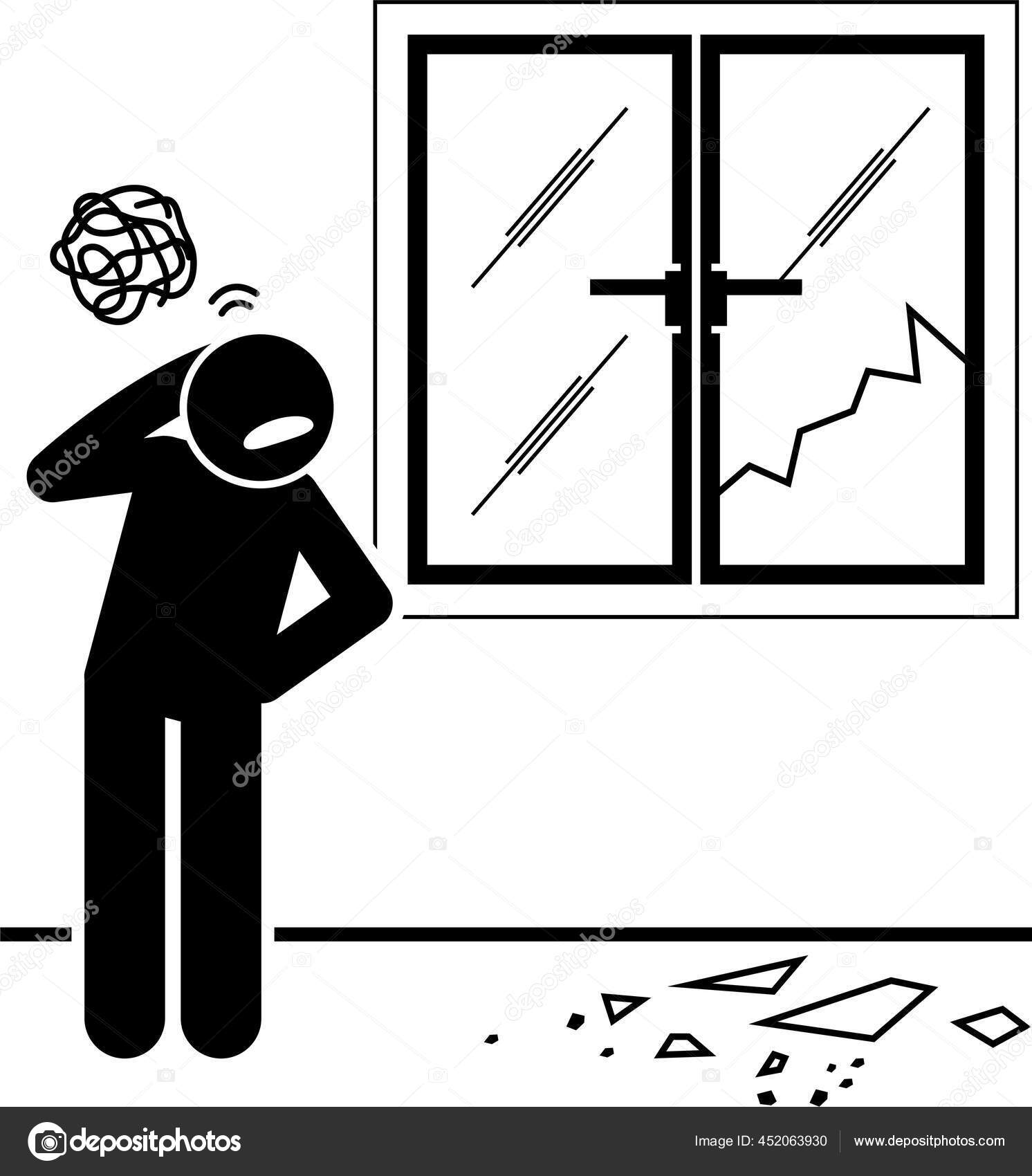 House Defects Issues Structural Problems Stick Figure Pictogram Icons ...