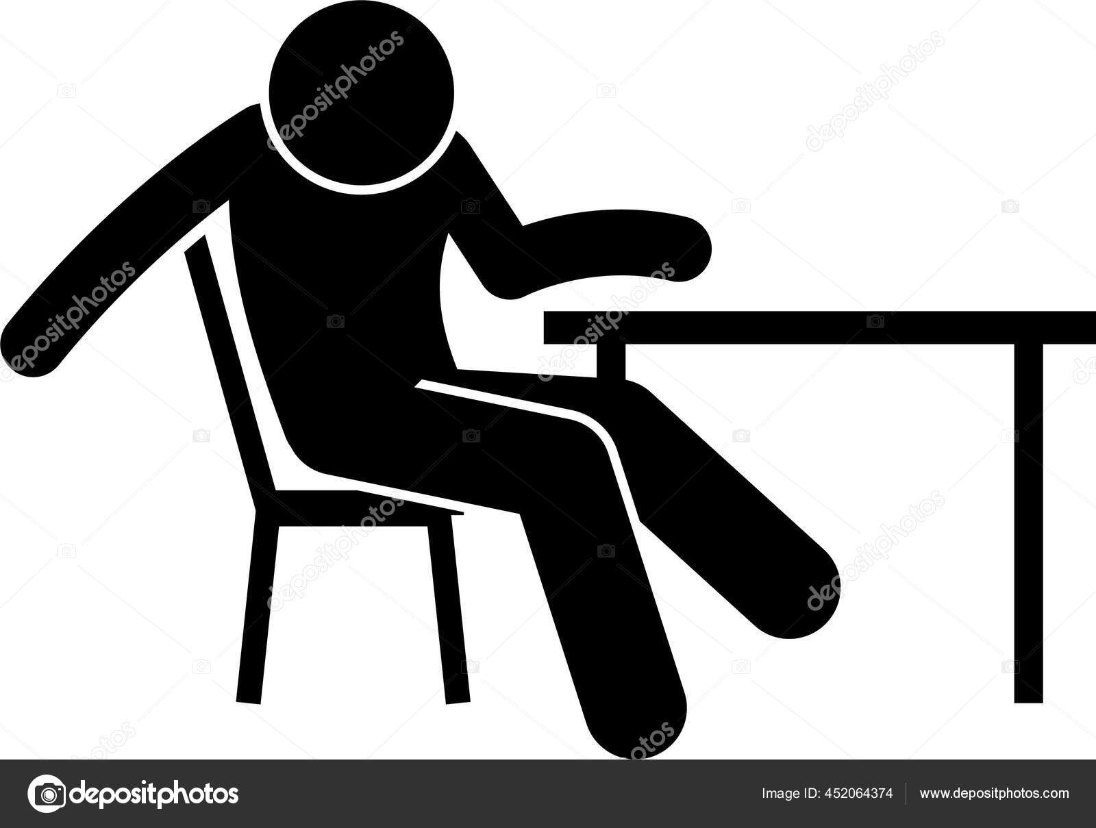 Sitting Chair Poses Postures Human Man People Stick Figure Stickman ...