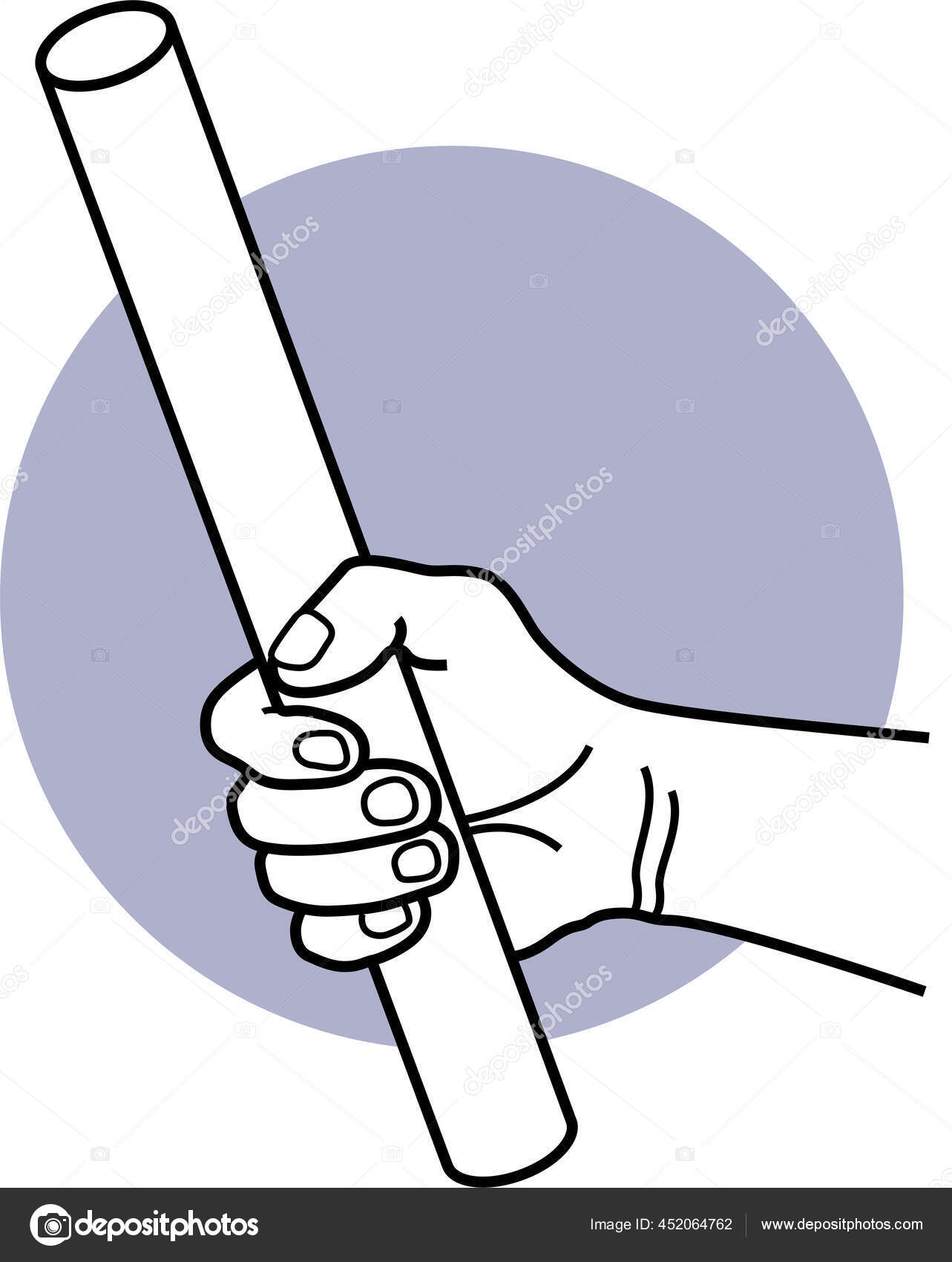 Minimalistic Vector Illustration Human Hand Holding Stick Stock Vector ...
