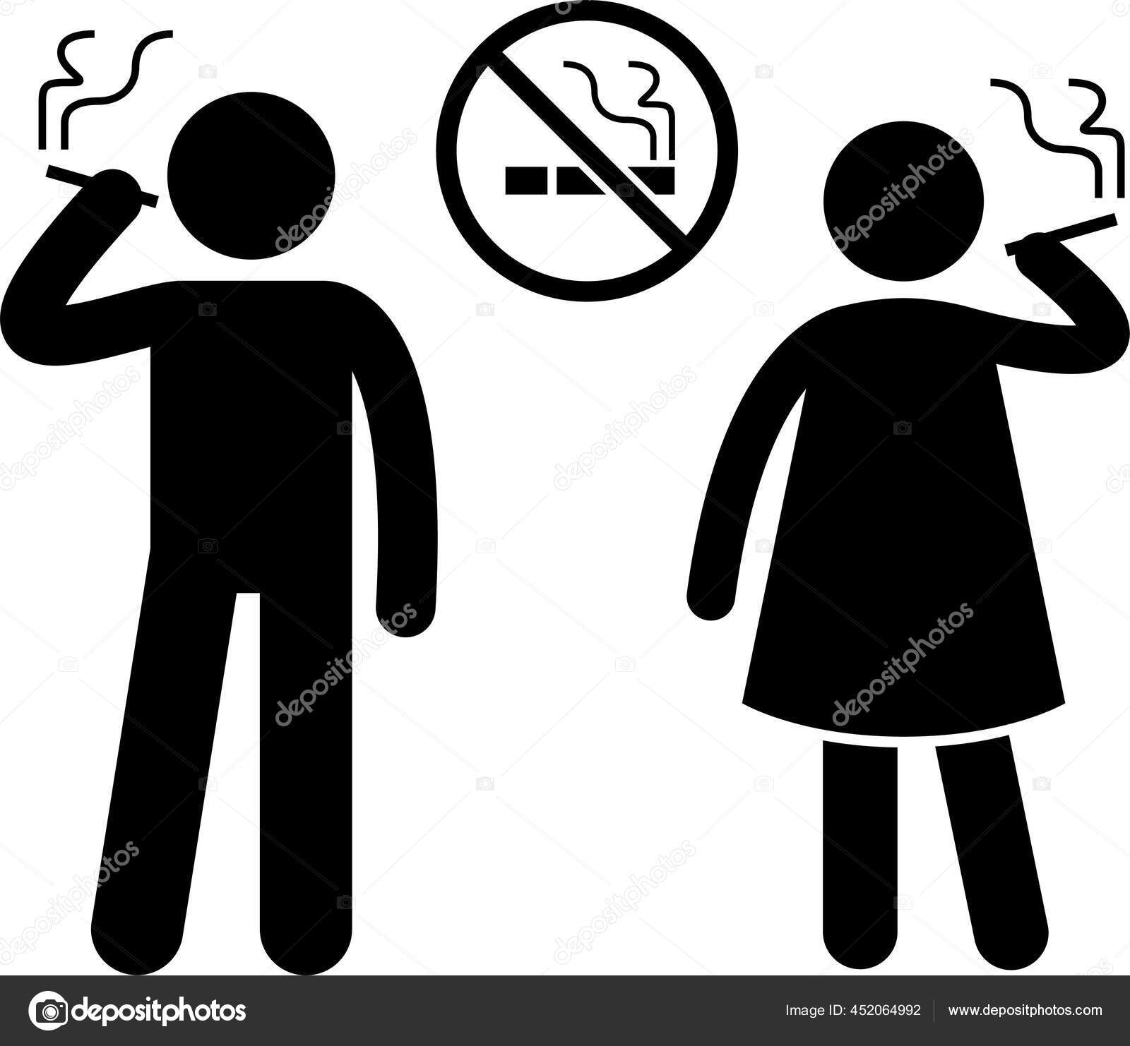 Smokers Smoking Stick Figure Pictogram Icons Stock Vector by ©leremy ...