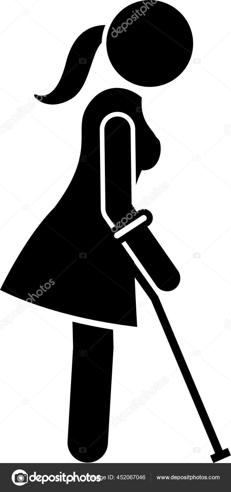 Mobility Aids Medical Tools Equipment Stick Figure Pictogram Icons ...