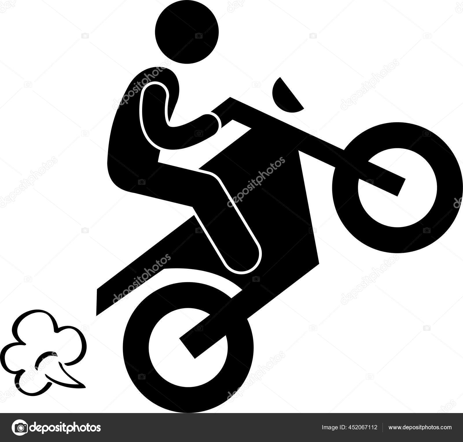 Motorcycle Motorbike Motor Bike Stunt Man Daredevil People Stick Figure ...