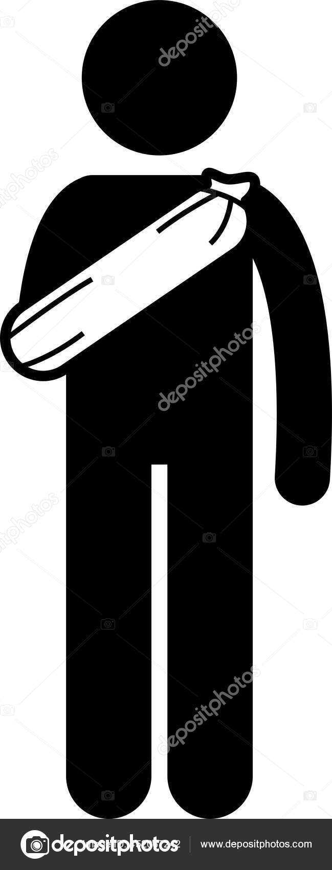 First Aid Fractures Injuries Different Body Parts Stick Figure Icons ...