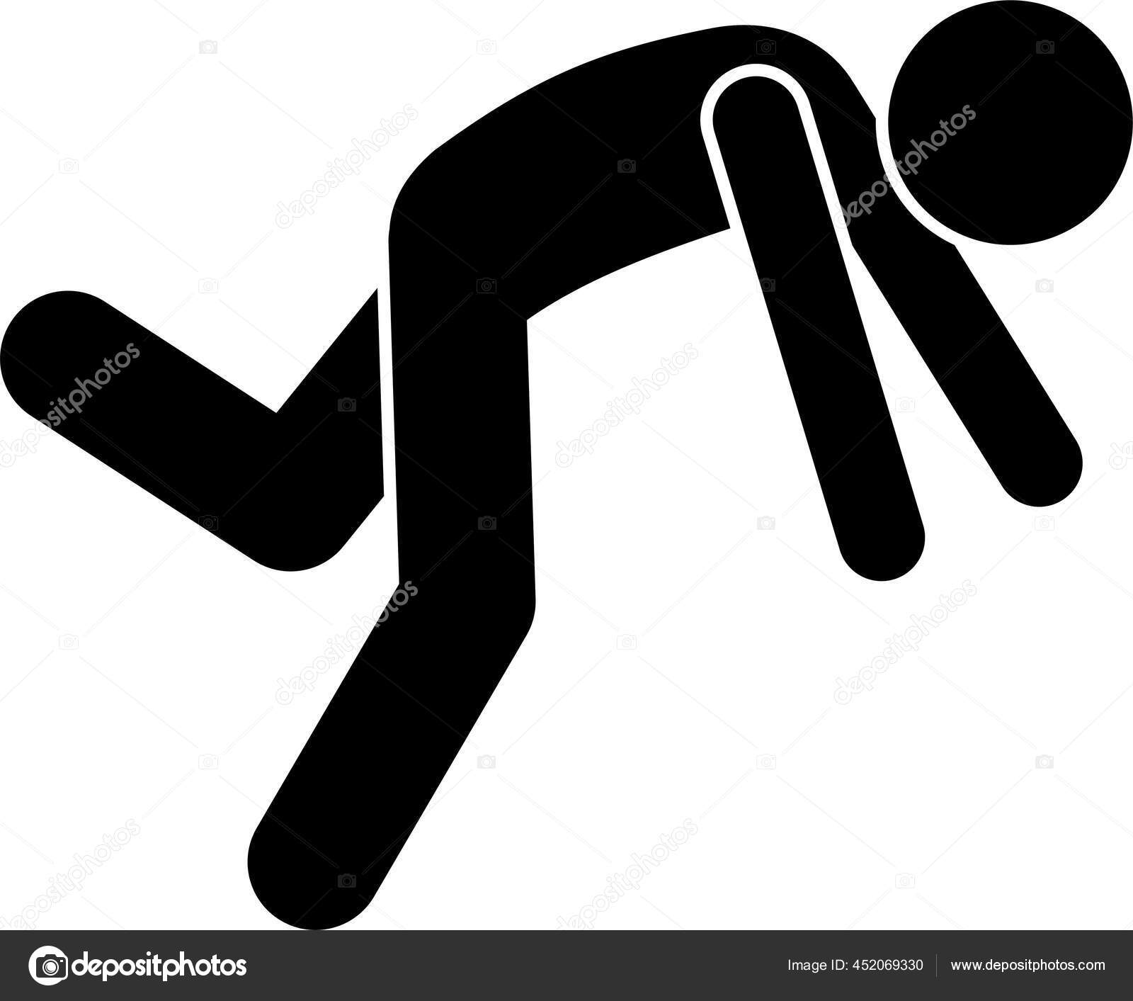 Man Falling Felling Pictogram Shows Person Fall Knock Different Parts ...