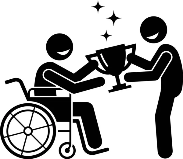 Minimalistic Vector Illustration Man Receiving Trophy Stock Vector by ...