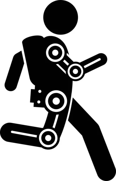 Human Wearing Futuristic Exoskeleton Body Bionic Power Stick Figure ...