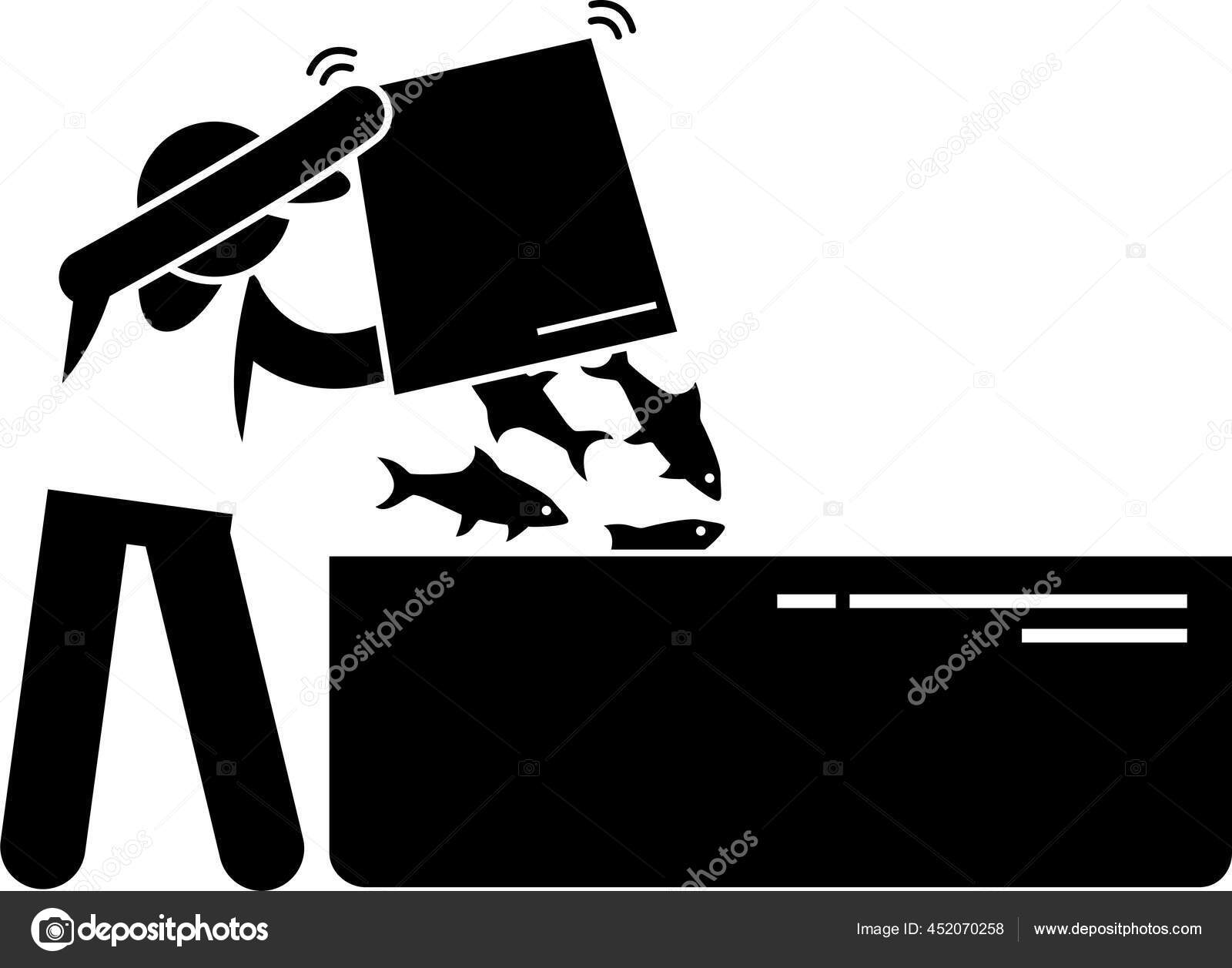 Minimalistic Vector Illustration Commercial Fishing Concept Stock ...