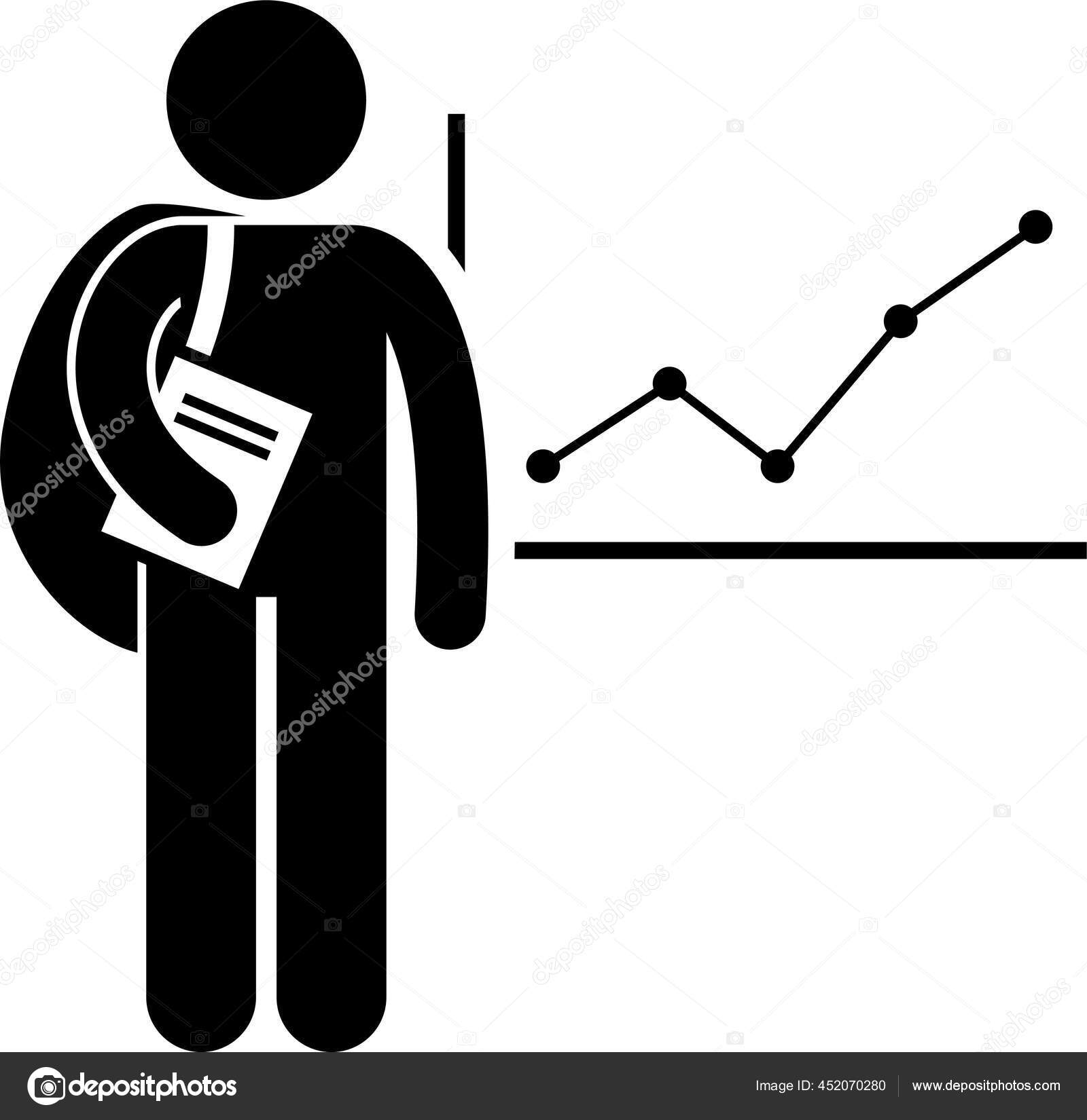 Student Degree Business Management Stick Figure Pictogram Icon Stock ...