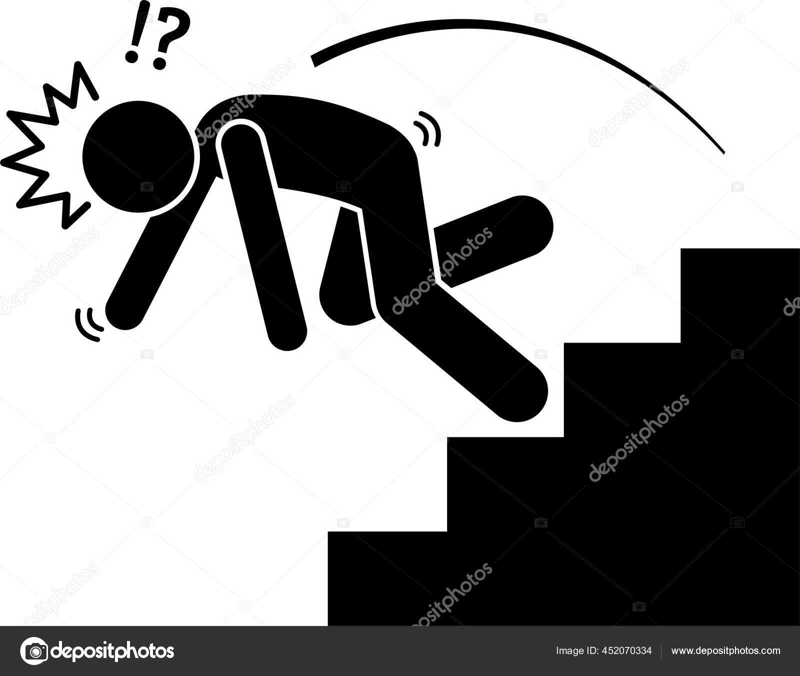 Minimalistic Vector Illustration Man Man Climbing Stairs Stock Vector ...