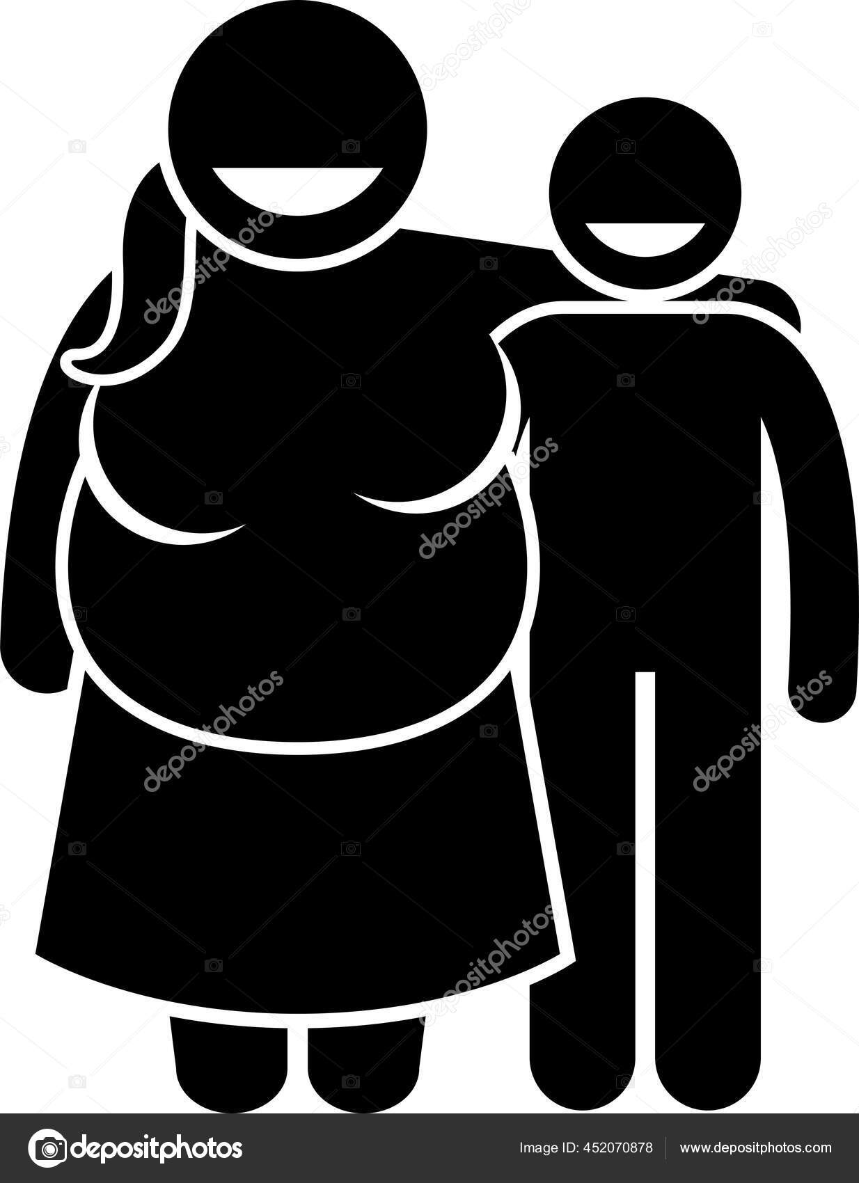 Couple Different Body Sizes Physical Appearance Combo Artworks Depict ...