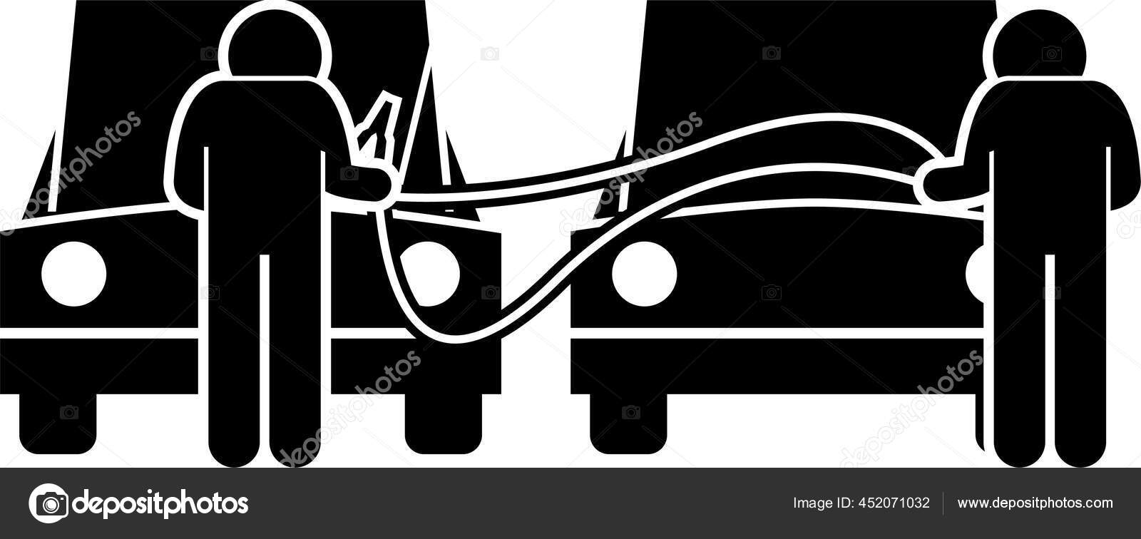 Fixing Car Breakdown Broke Repair Roadside Stick Figure Pictogram Icons ...