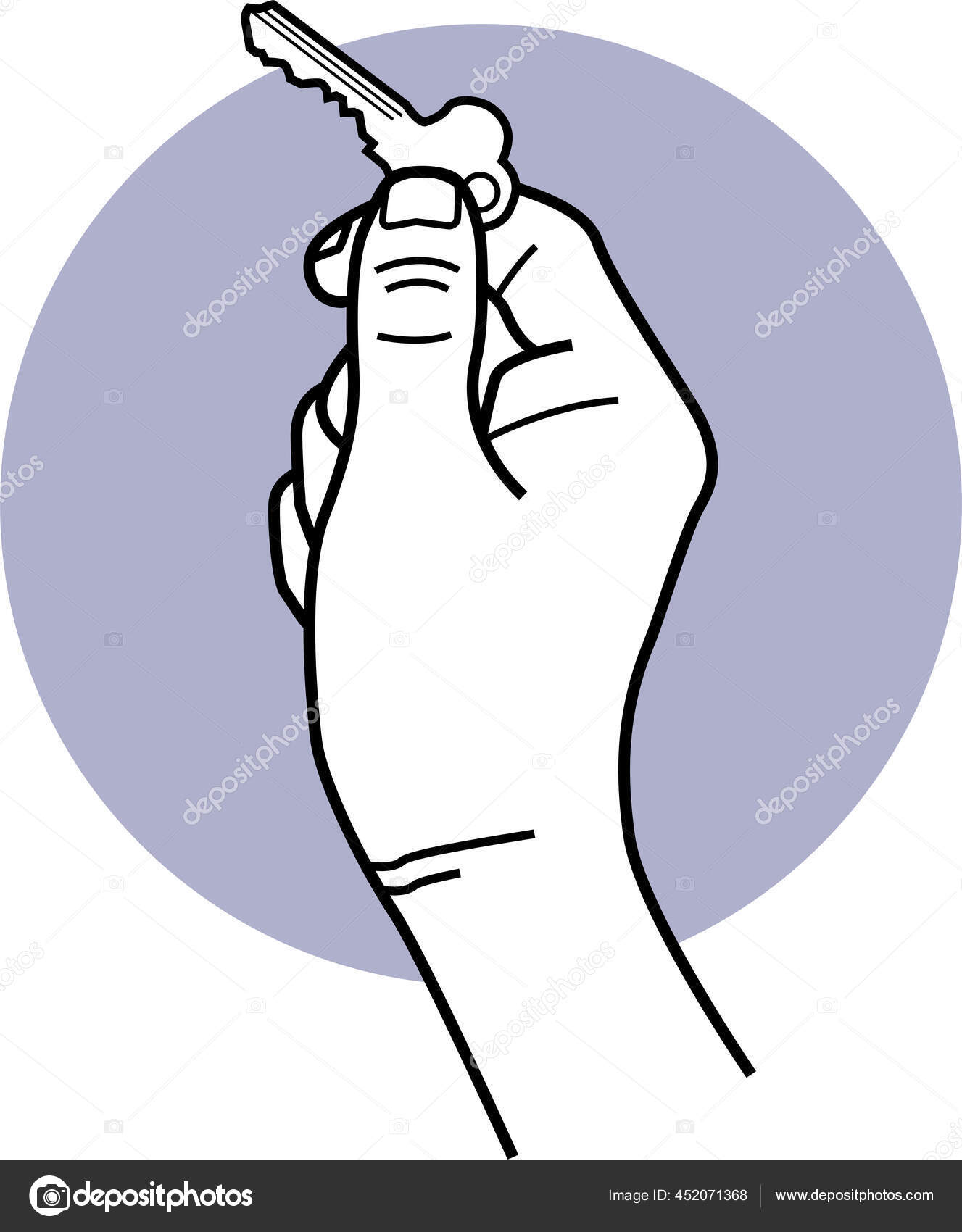 Minimalistic Vector Illustration Human Hand Holding Key Stock Vector ...
