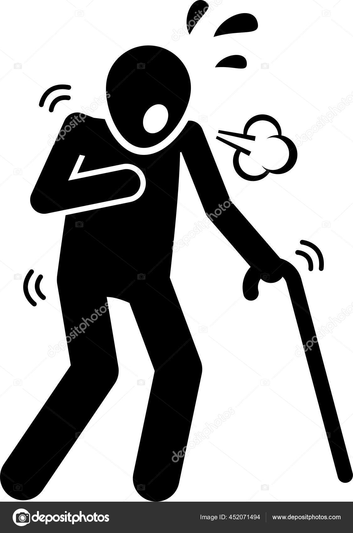 Injured Old Man Body Ache Joint Pain Vector Illustrations Elderly Stock ...